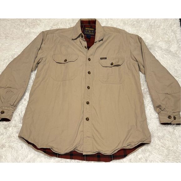 Woolrich | Jackets & Coats | Vintage 99s Woolrich Flannel Lined Khaki ...